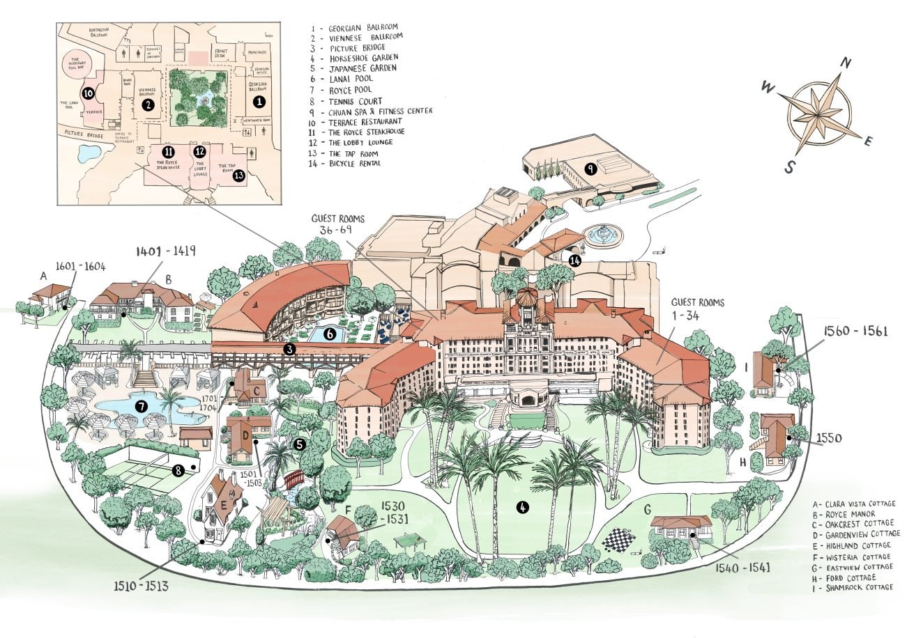 Clare Mallison / Langham Hotel / Map of The Langham Huntington | Anna ...